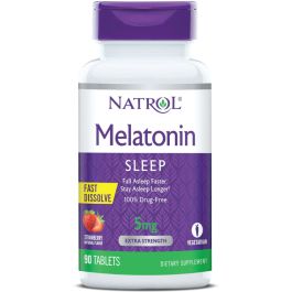 Melatonin Fast Dissolve, 90 Strawberry Tablets - 5mg - Natrol
